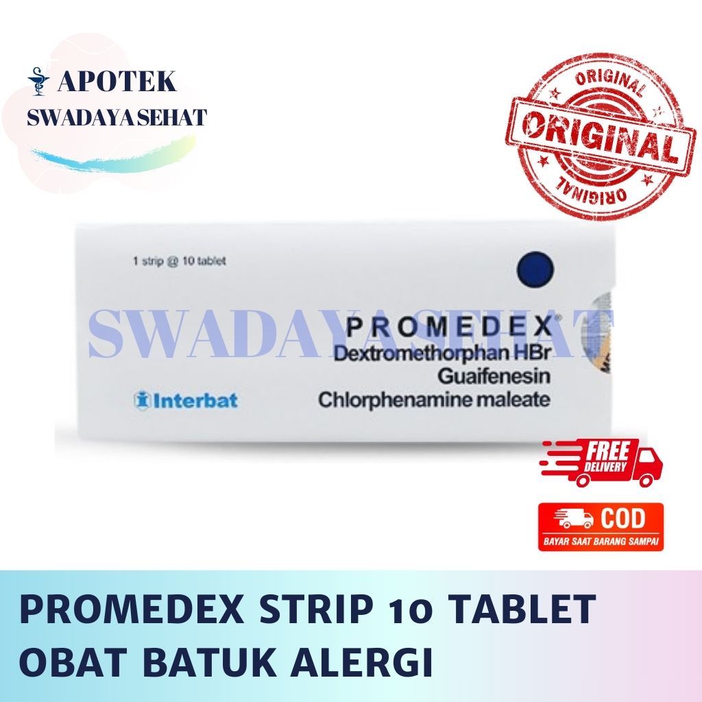 Promedex STRIP 10 Tablets - Dry Allergy Cough Medicine with Phlegm ...