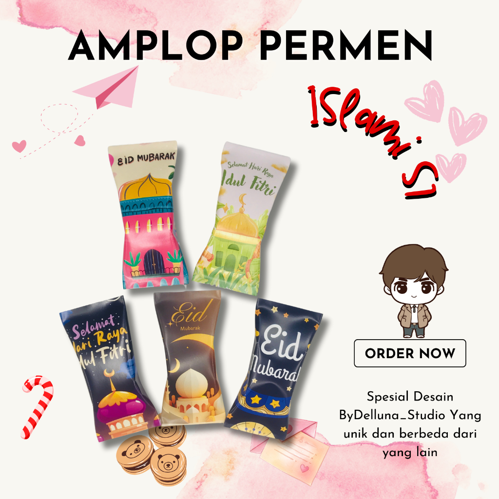 Cute Islamic Cartoon Eid Envelope Unique Candy Envelope Viral Angpao ...