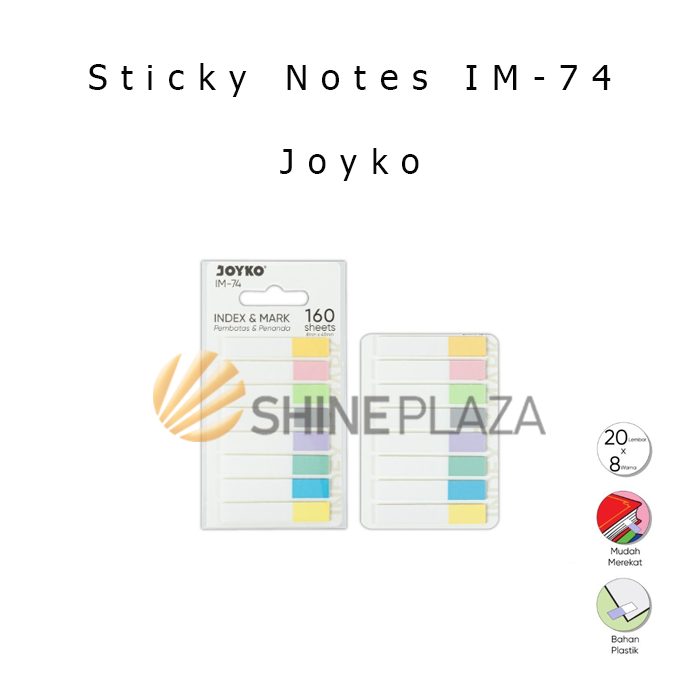 Joyko IM-74 Pastel Sticky Notes Memo - Joyko Barrier Marker Index Mark ...