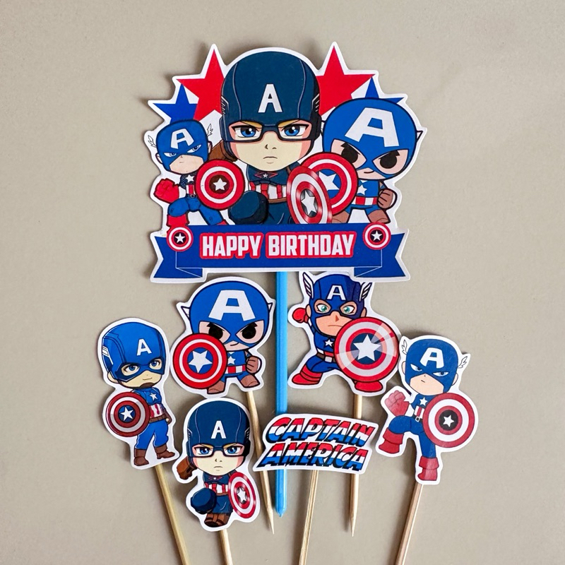 Captain AMERICA TOPPER/(LA-001) CAPTAIN AMERICA CAKE TOPPER/CAPTAIN ...
