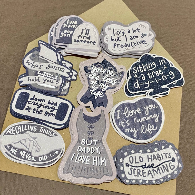 TTPD Glitter Die Cut Sticker | Taylor Swift The Tortured Poets ...