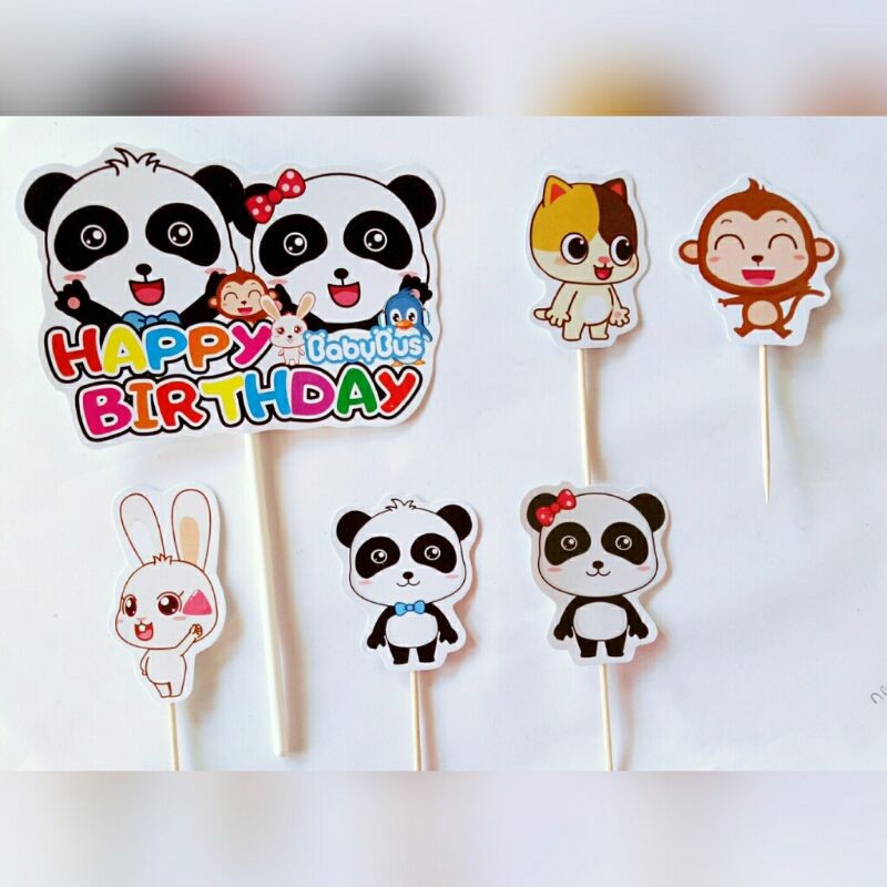 Contents Of 6 cake topper Baby Bus Babybus Theme Birthday cake topper ...