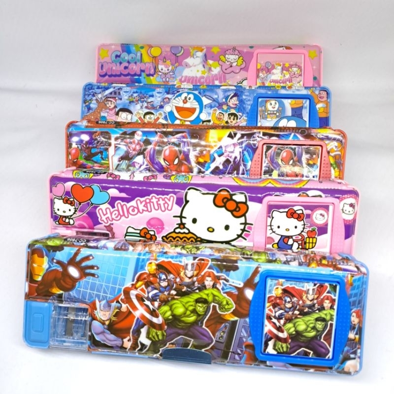 Pencil Case Magnetic Pencil Box Calculator Hello Kitty, Doraemon ...