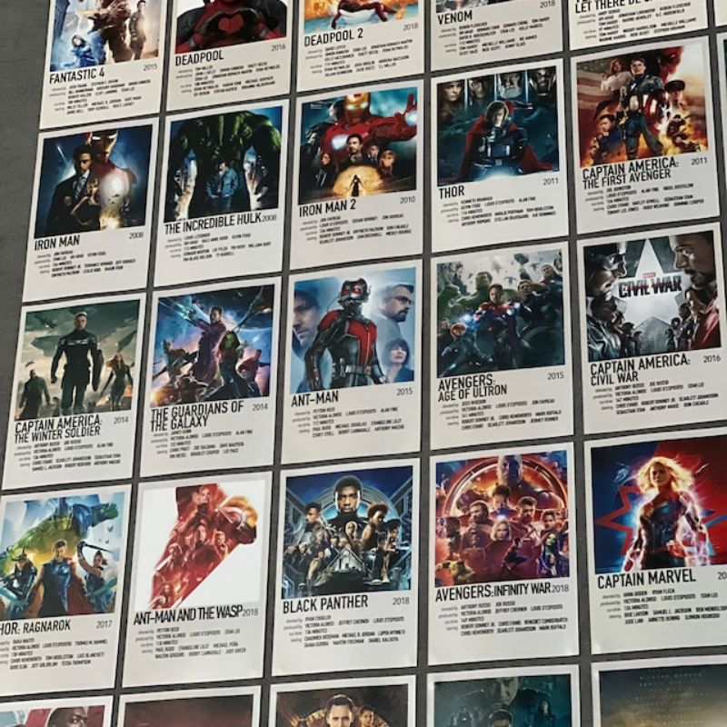 Marvel Poster COMPLETE PACKAGE 40 PCS BONUS 8 PCS Marvel MCU Mini ...