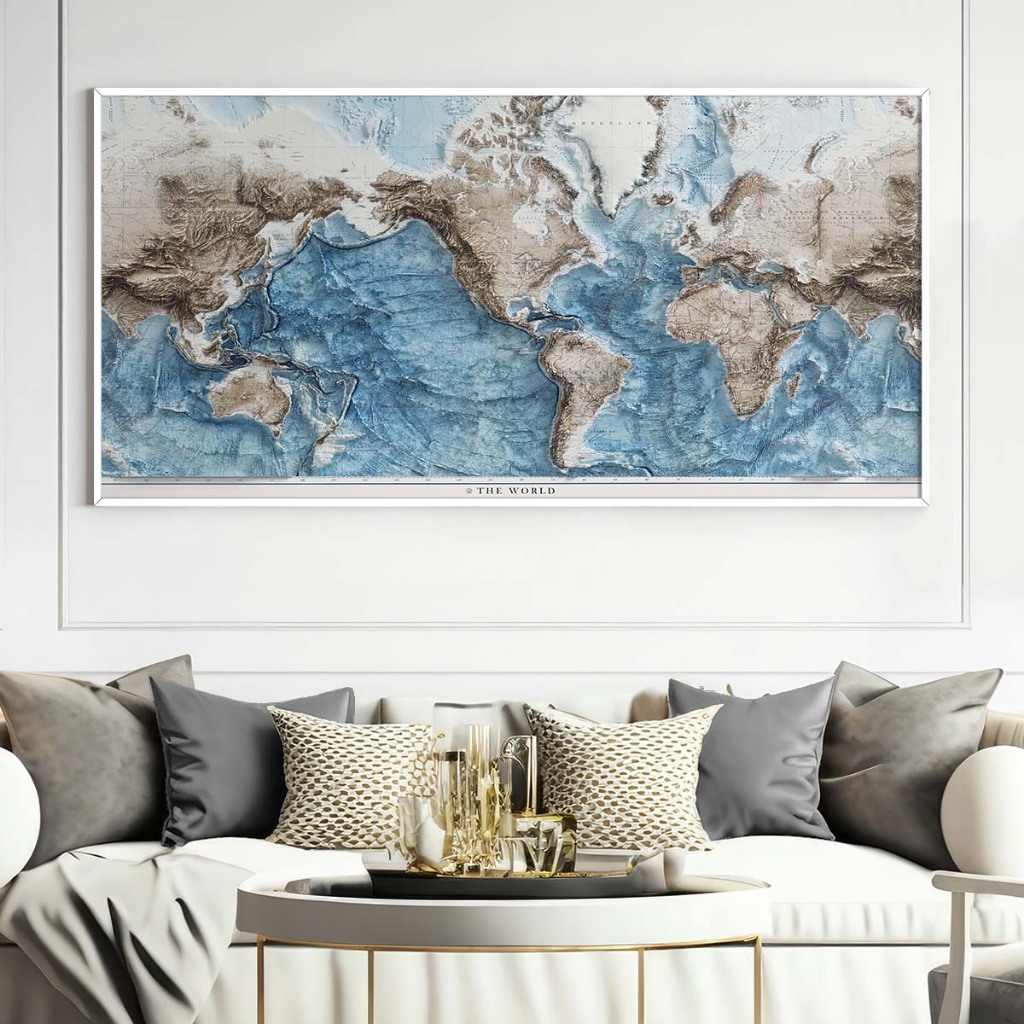 HIASAN DINDING Wall Decor World Map Wall Hanging World Map 120x60cm ...