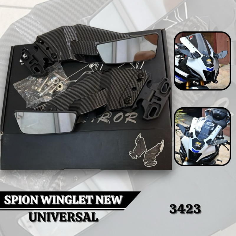 New AERO H2 Carbon Fiber Rear Mirror Winglet Fairing Rear View Mirror ...