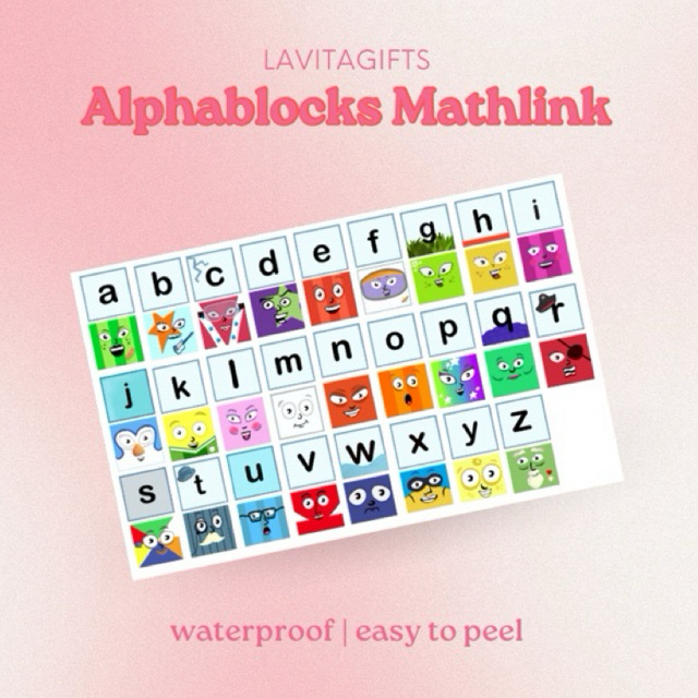 Alphablocks Mathlink Handmade Sticker | Mathcube numberblocks Toys ...