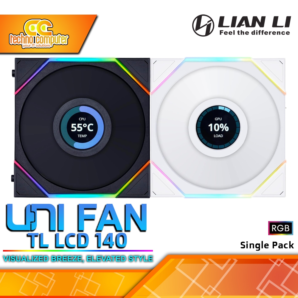 Fan CASING LIAN LI UNI Fan TL LCD 140 - 140mm Single Pack ARGB Fan ...