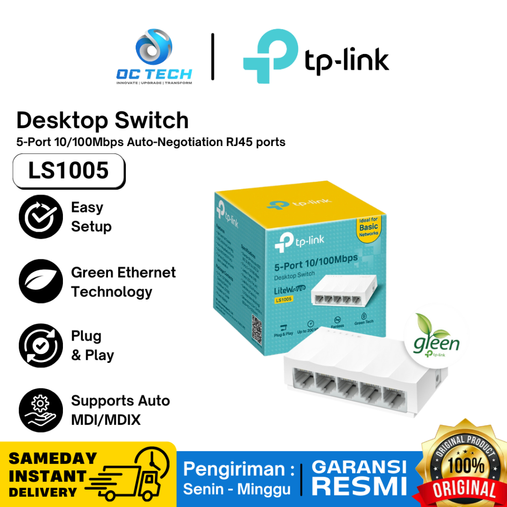 Tp-link Ethernet Switch 10/100Mbps 5 Port Lite Wave TPLINK LS1005 ...