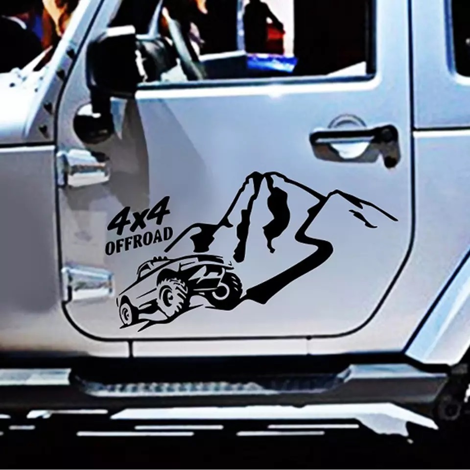 4x4 Off-Road Mountain Graphic cutting Sticker for Car Hood Side Body ...