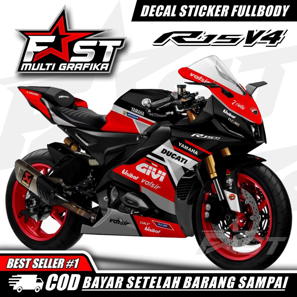 Decal Sticker R15 V4 Fullbody Motif Givi Latest Striping Sticker R15 V4 ...