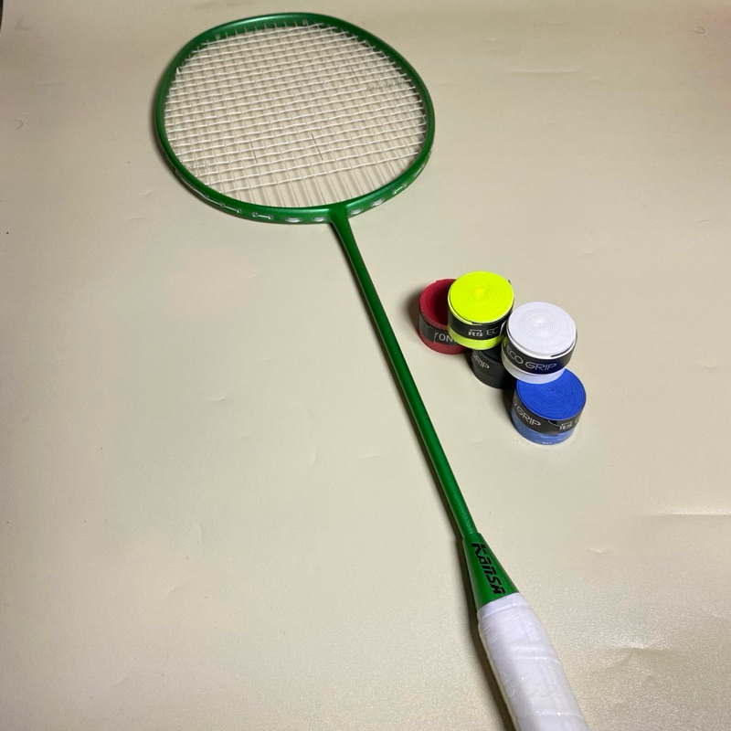 Original KANSA GREEN PLAIN BADMINTON RACKET FULL CARBON READY TO USE ...