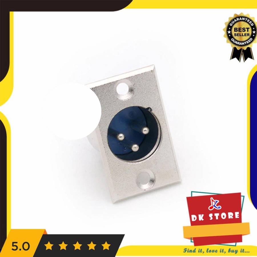Jack XLR socket connector Nickel Plated 3 pin XLR1125 Male jack Panel ...