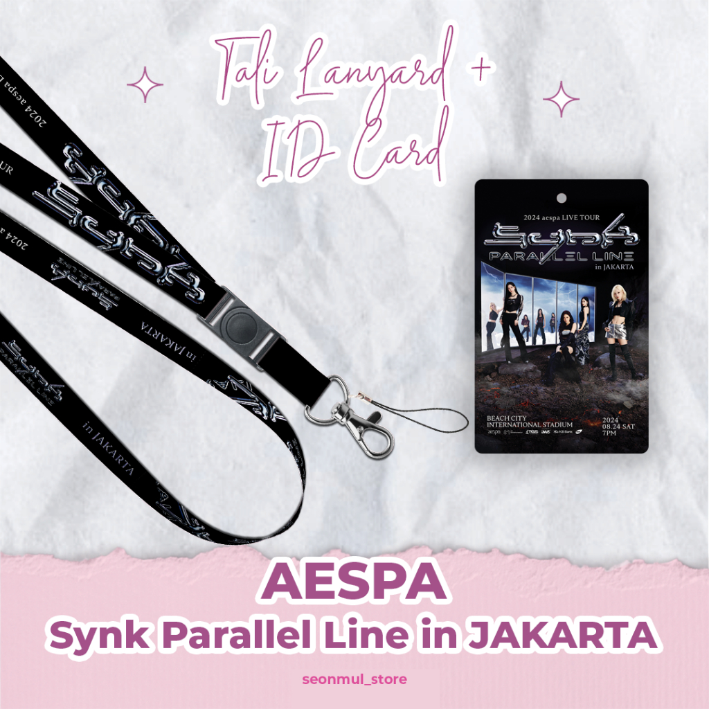 Lanyard + ID CARD AESPA LIVE TOUR 2024 CONCERT SYNK PARALLEL LINE IN ...