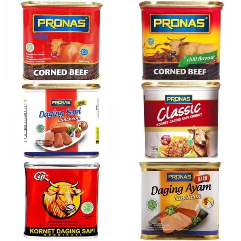 Canned Beef Pronas Canned Corned Beef 340 Gr Original, Mushroom, Chilli ...