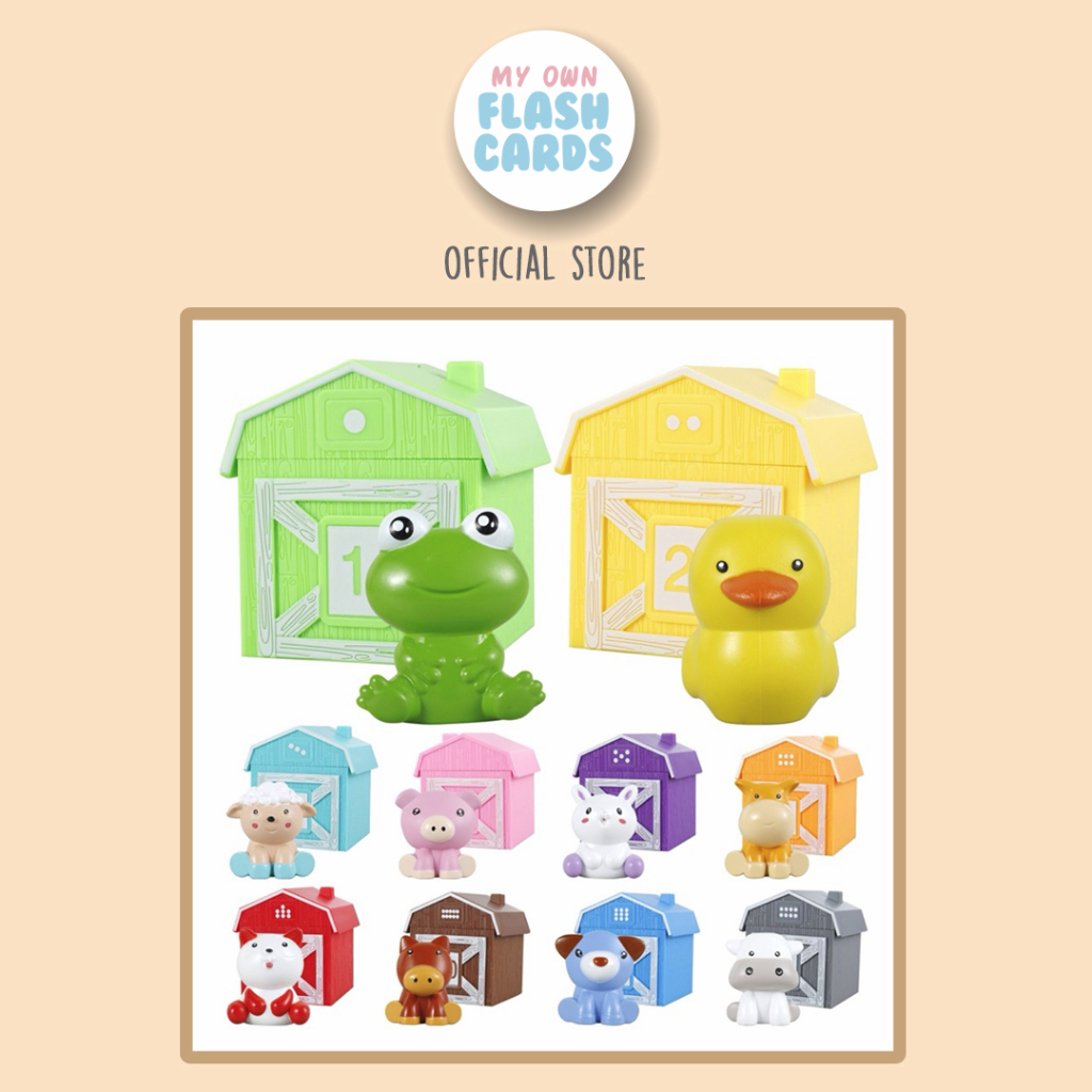 Peekaboo Barn House Animal House Matching Game Finger Toy Montessori ...