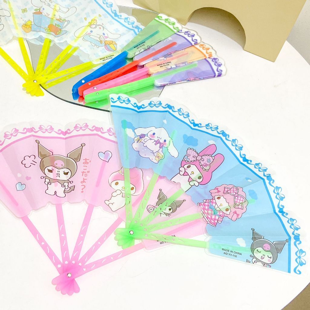 Mini Size Plastic Hand Folding Fan Japanese Cartoon Motif Sanrio SanX ...