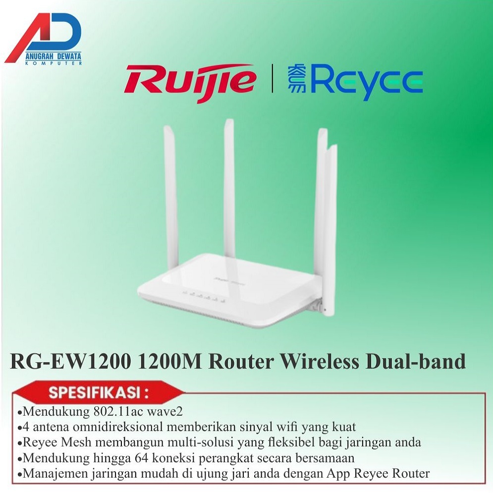Ruijie Reyee RG EW1200 1200M Dual Band Wireless Router | Shopee Singapore