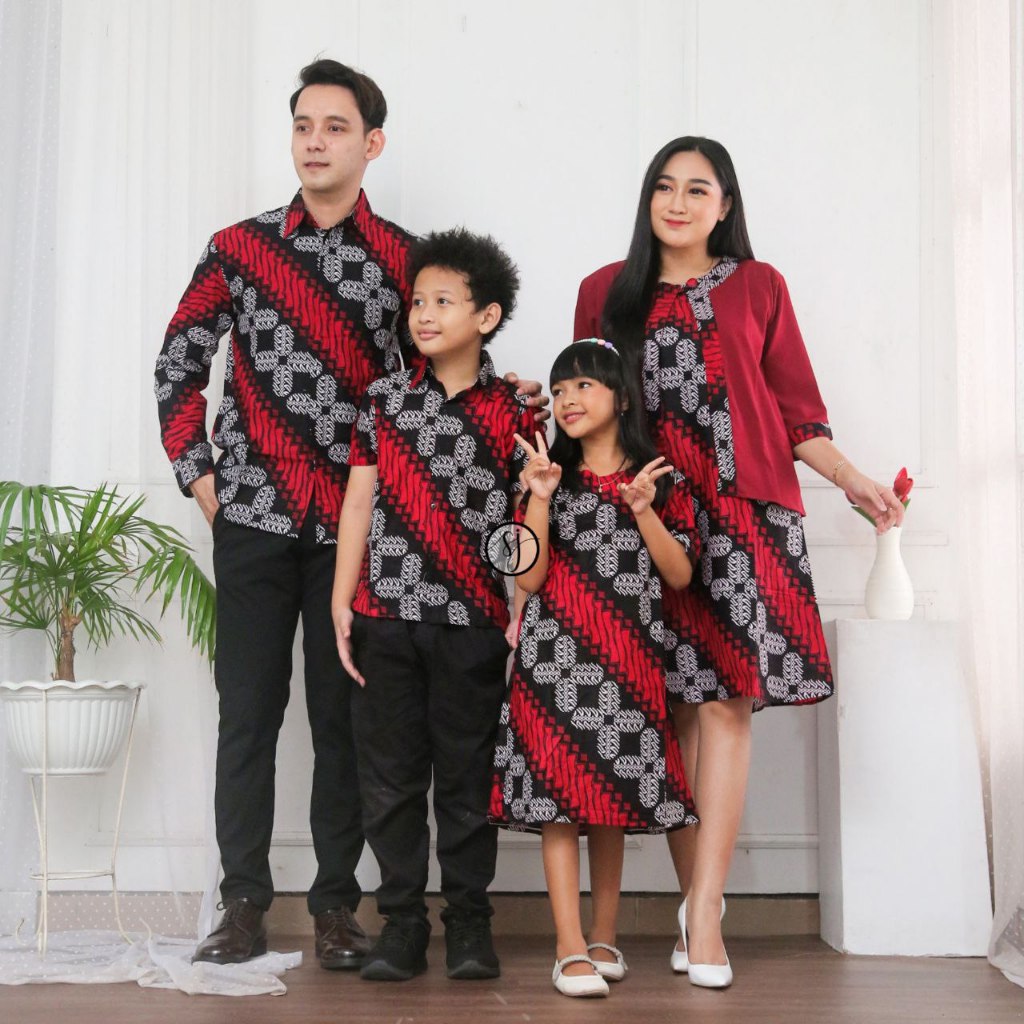 MERAH Family Couple Family Set Red Seno Bolero | Casual Office Women's ...