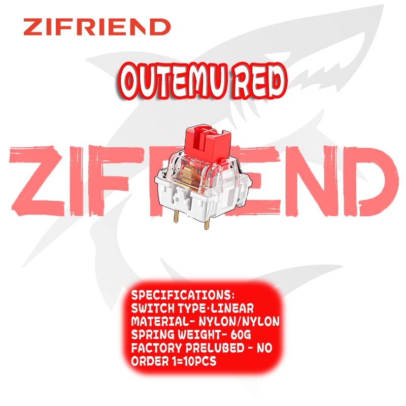 Outemu Red Linear Switch Mechanical Keyboard Dustproof Switch SMD LED 3 ...