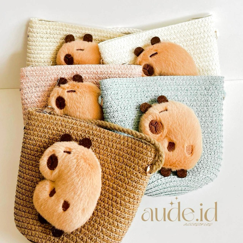Aude - Capybara Knitted Sling Bag | Cute Knitted Sling Bag for Children ...