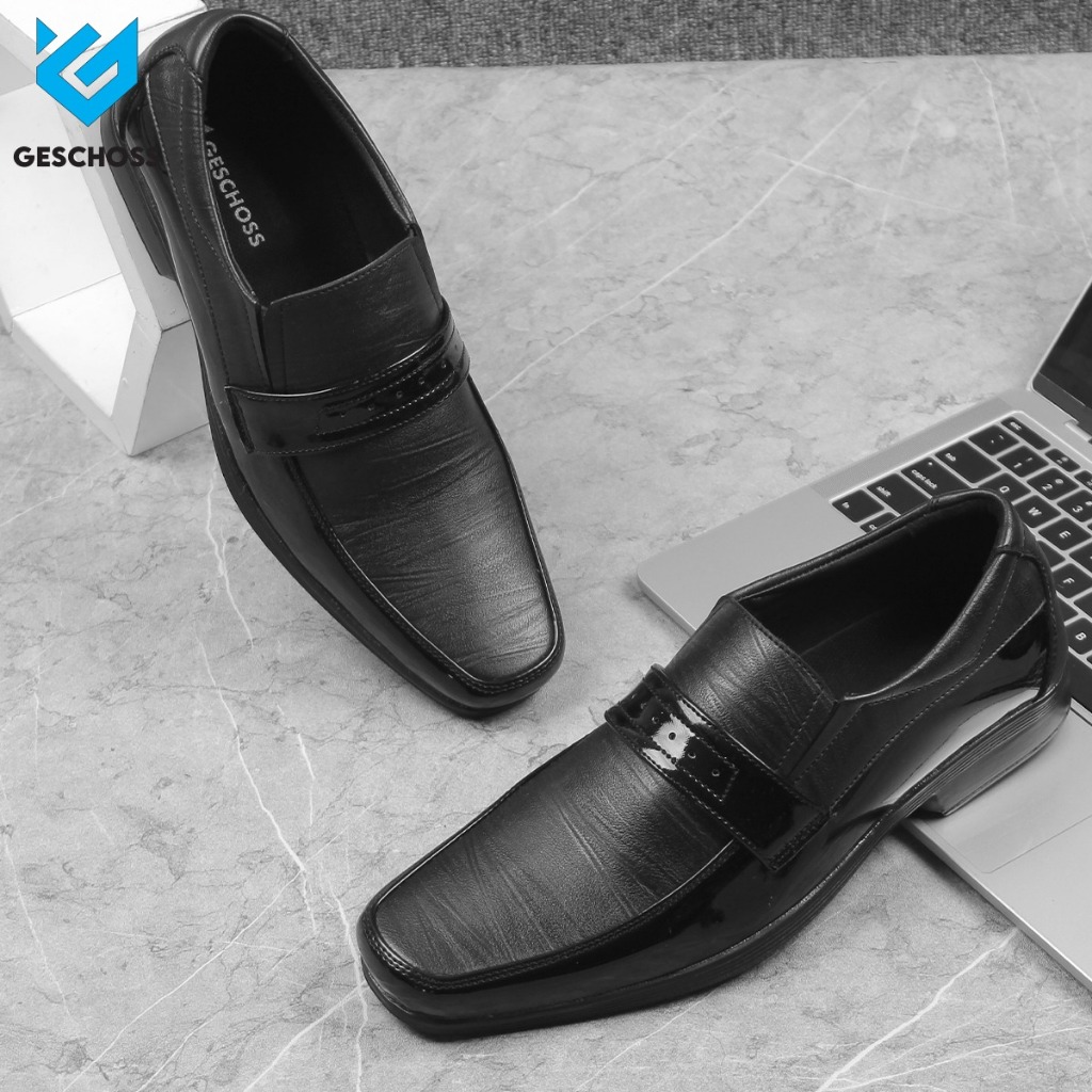 HITAM Geschoss ORIGINAL 7843 - Casual Men's Black Loafers Shoes Formal ...