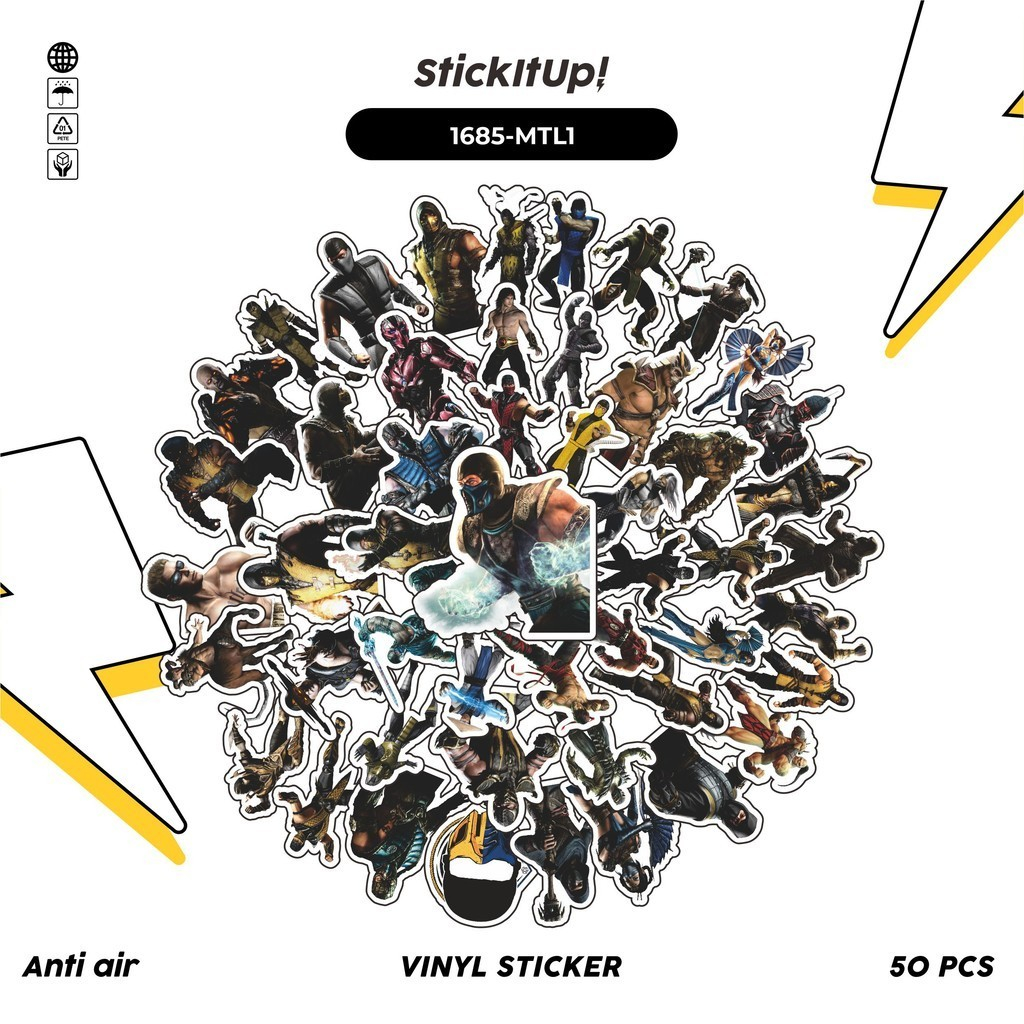 HP 100 Pcs Sticker Pack MORTAL KOMBAT CHARACTER MIX 001 Cute Aesthetic ...
