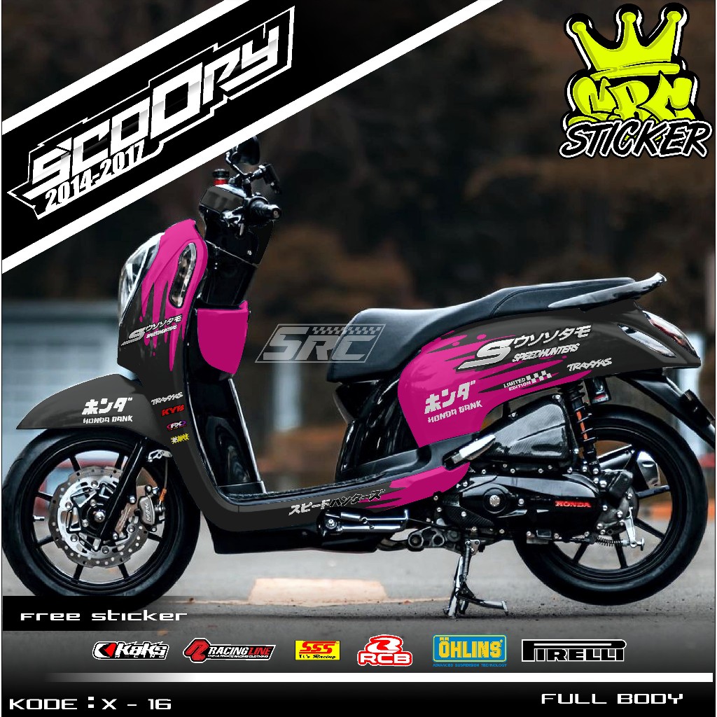 Old Honda Scoopy Fi Motorcycle Full Body Decal Sticker 2014 2015 2016 ...
