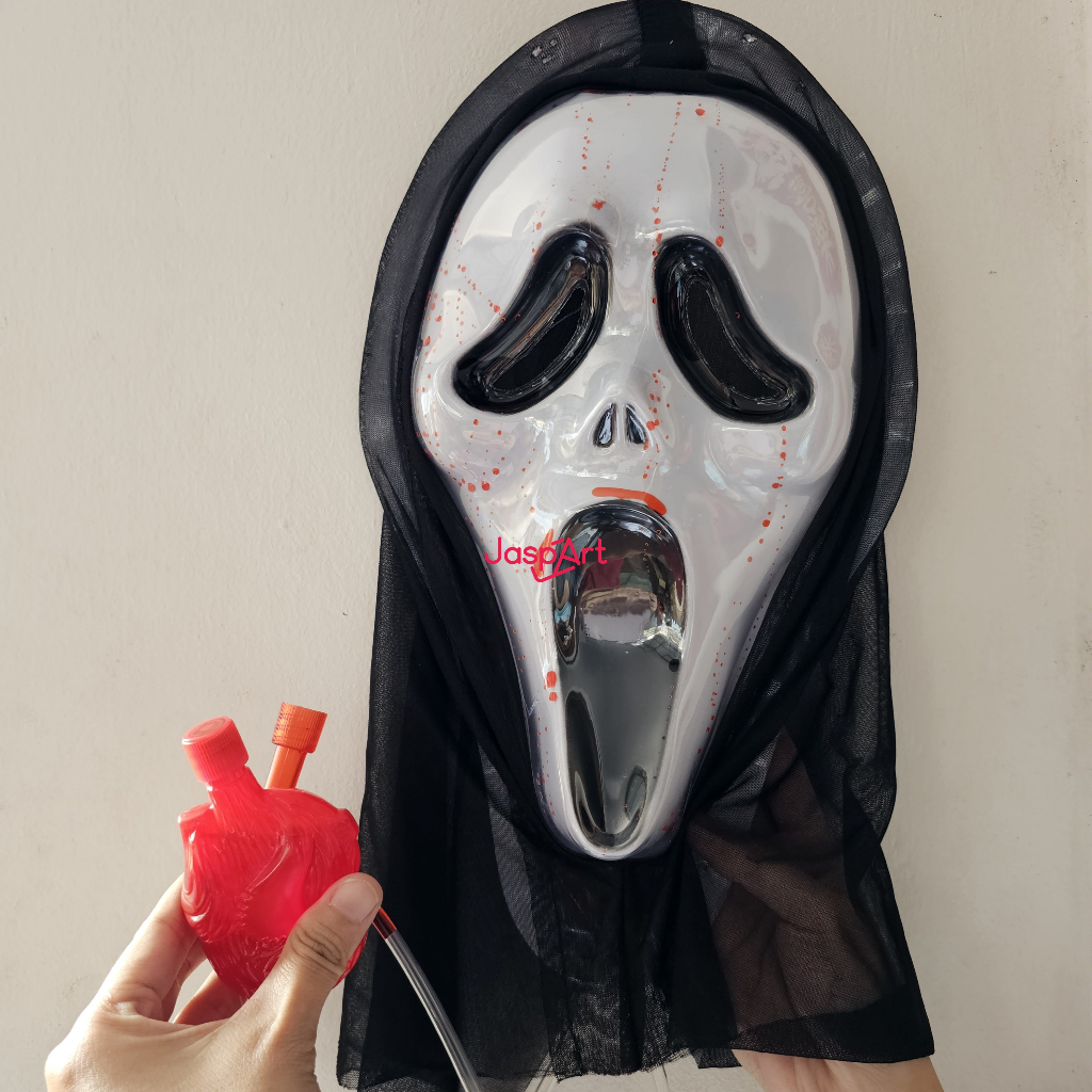 HALLOWEEN SCREAM MASK GHOST COSTUME HALLOWEEN SCARY MASK BLOOD SCREAM ...