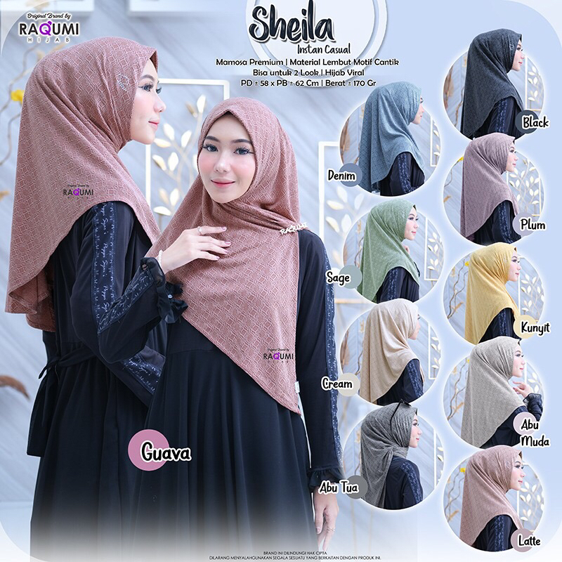 [RAQUMI] Sheila Instant CASUAL ORIGINAL BY HIJAB || Hijab Made Of ...