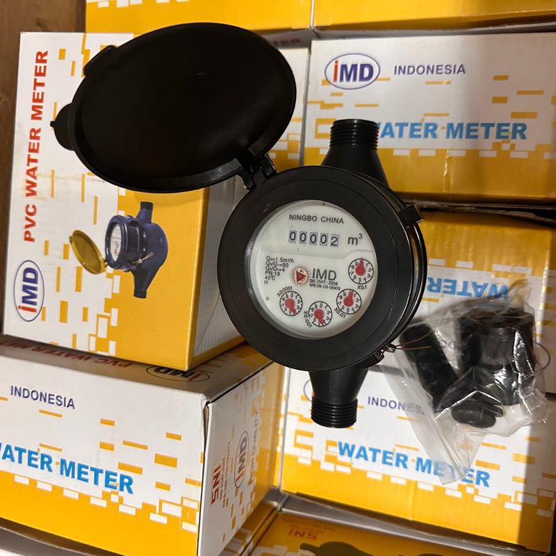 IMD WATER METER PVC PLASTIC PLASTIC WATER METER 1/2 inch dim PAM SNI ...
