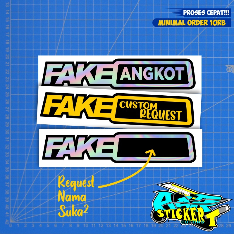 Fake Cutting Hologram Sticker (Custom Name Request) | Shopee Singapore