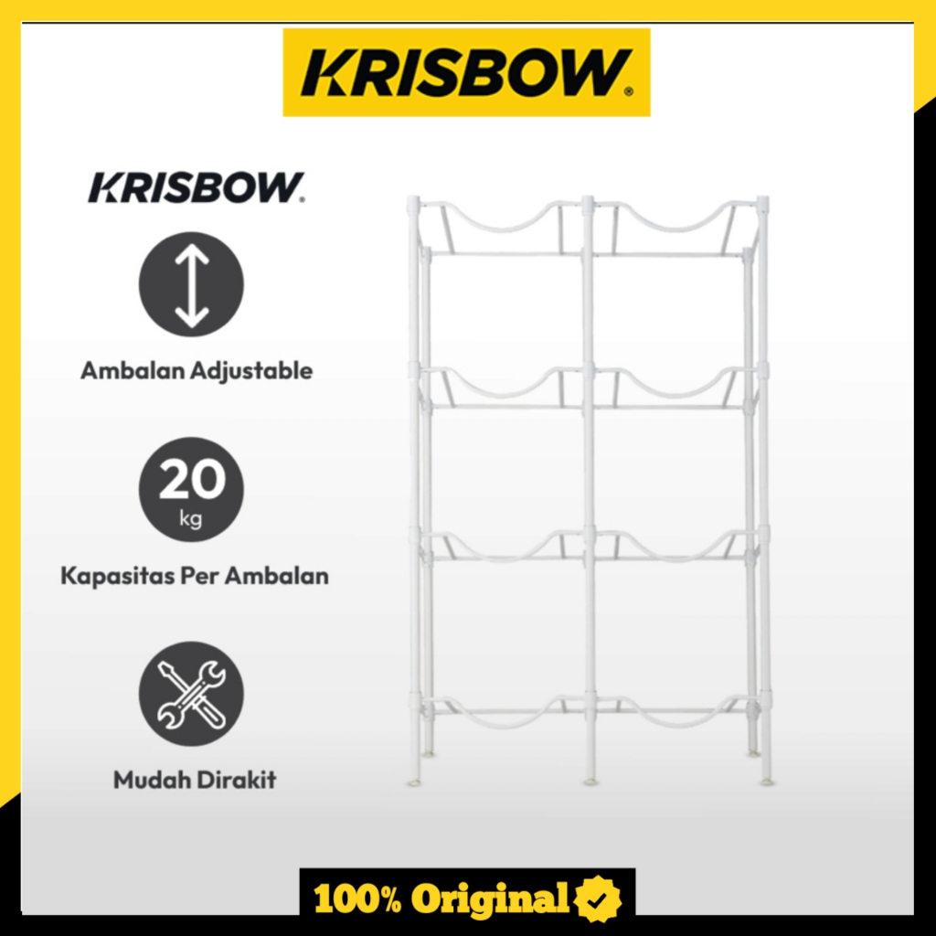 Krisbow 8-Bottle Gallon Rack - White | Shopee Singapore