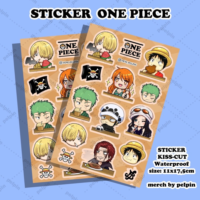 Anime sticker one piece stickers set kiss cut Monkey d luffy zoro sanji ...