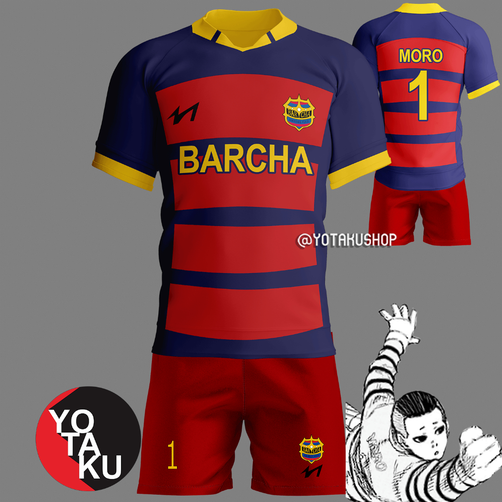 Blue Lock FC BARCHA 1 Moro Cosplay Anime Jersey Full Set YOTACOS ...