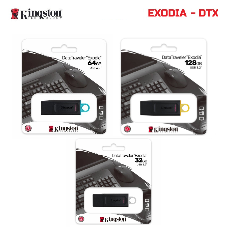 Kingston EXODIA DTX DT FLASHDISK 32GB 64GB 128GB USB 3.2 GEN 1 FLASH ...