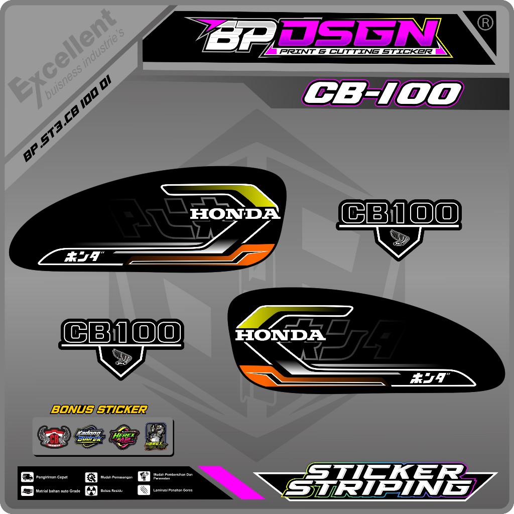 Cb 100 Motorcycle STRIPING STICKER - HONDA CB100 Motorcycle STRIPING ...