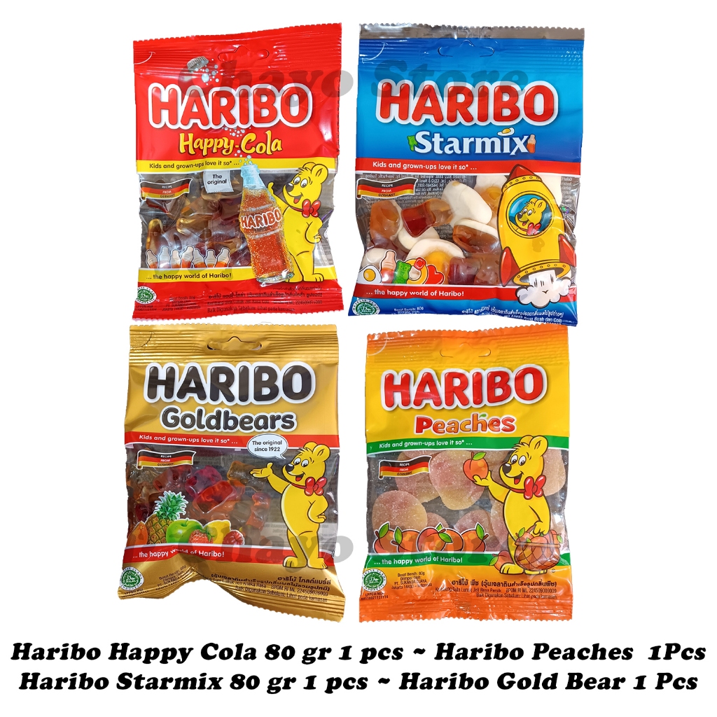 Haribo Starmix Candy 1 Pcs Goldbears 1 Pcs Peaches 1 Pcs Cola 1 Pcs ...