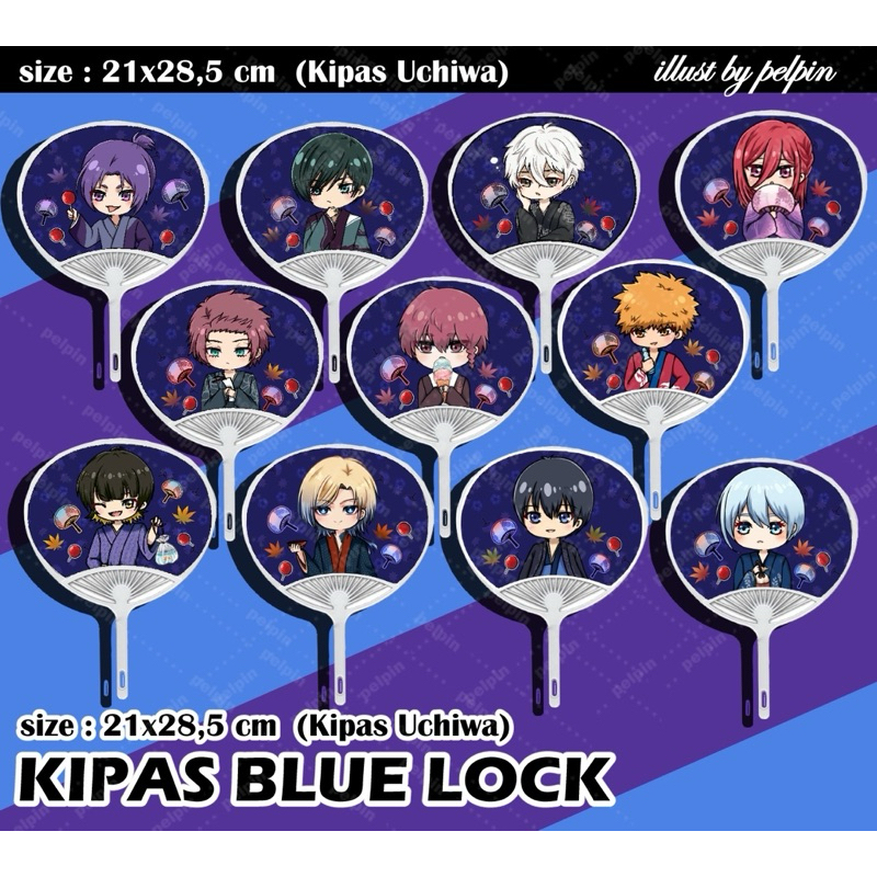 Uchiwa blue lock Fan anime Fan bluelock Shell nagi reo isagi bachira ...
