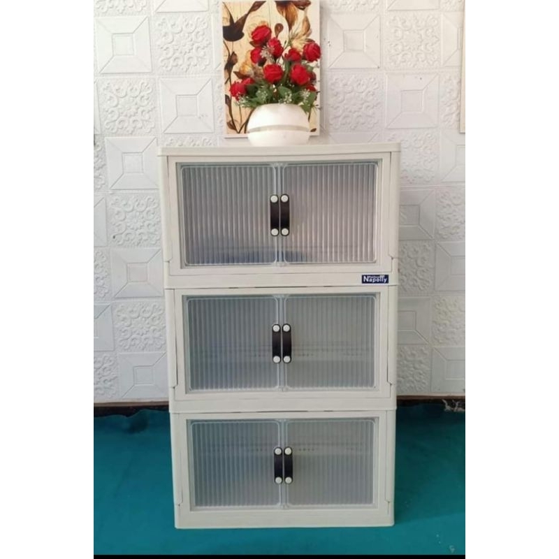 3-tier Folding Plastic Wardrobe/Napolly Brand Multipurpose Folding ...