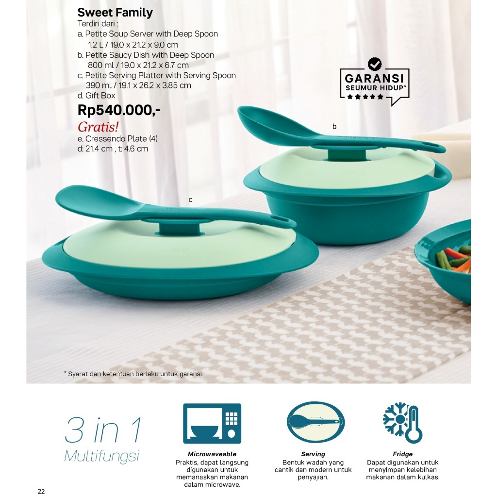 Family Dish Serving Container - Sweet Family Tupperware (1 set ...