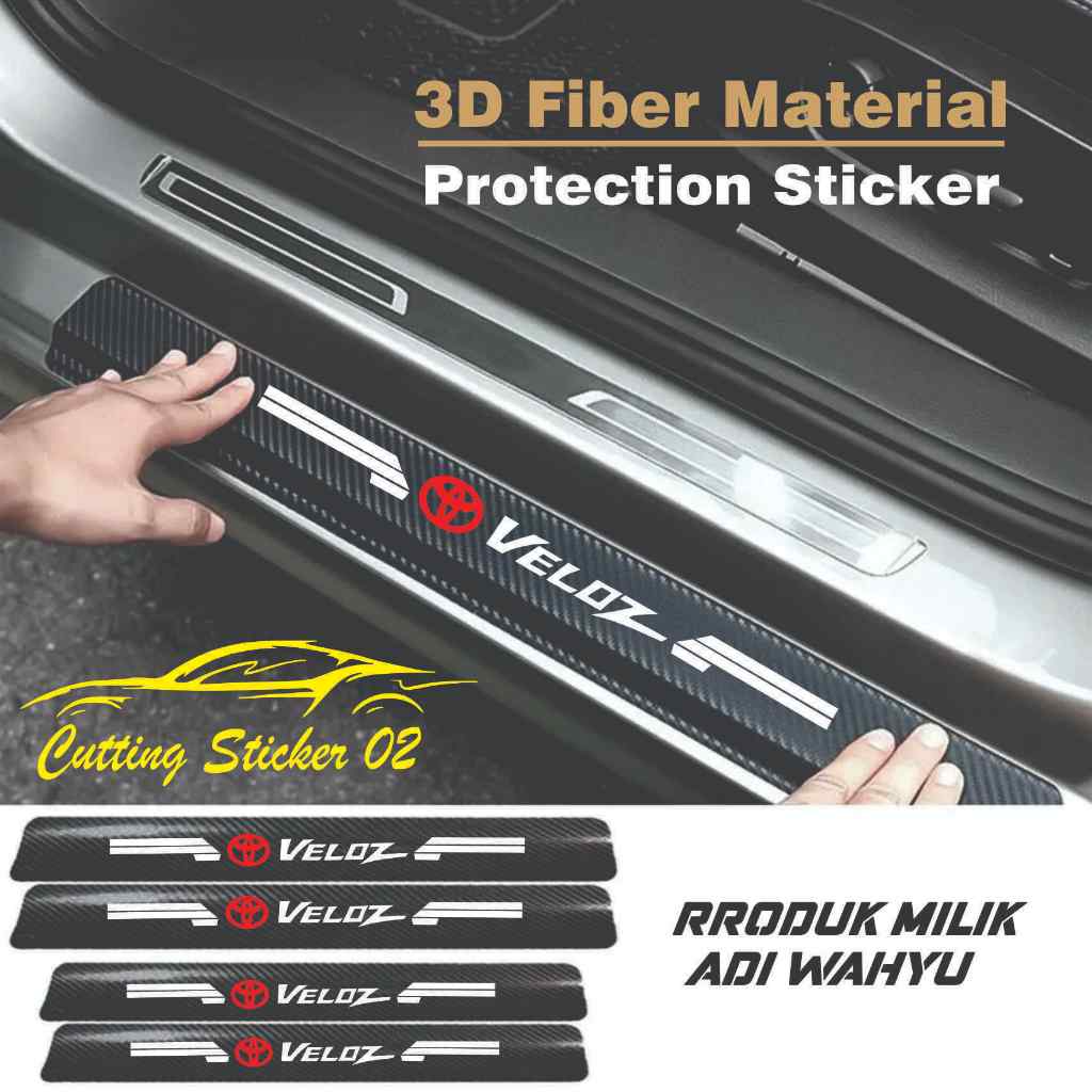 5pcs sticker sill plate carbon 3d Car veloz sticker carbon 3d Protector ...