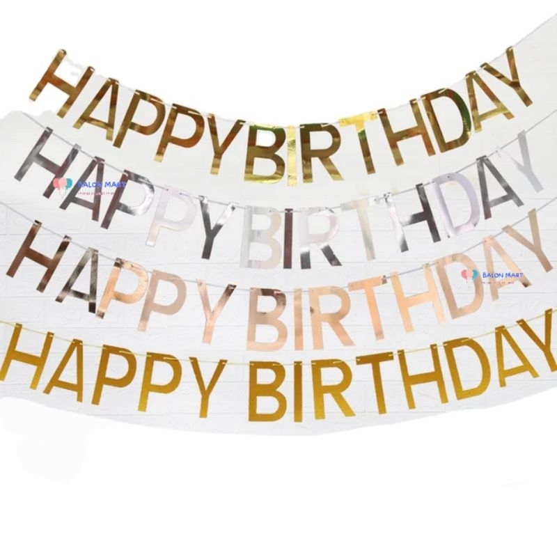 Hbd Happy Birthday Lettering Banner | Shopee Singapore