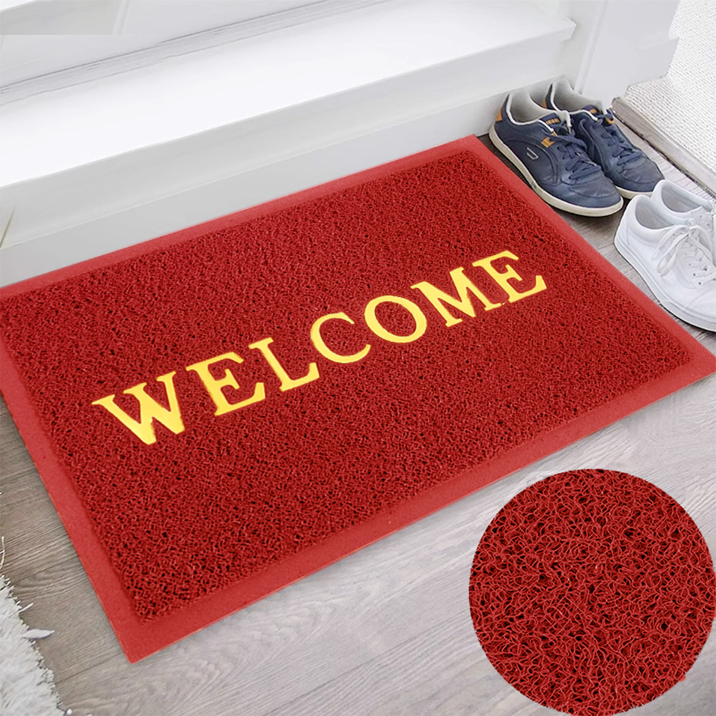 Thick Rubber Welcome Mat Size 60cm x 40cm Latest Thick PVC Vermicelli ...