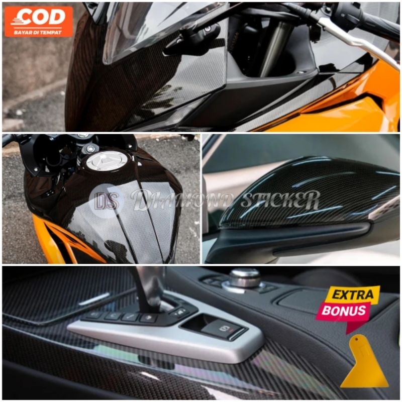 Premium CARBON STICKER 2D, 3D, 5D/6D UK 1 ROLL (50CM X 9METERS ...