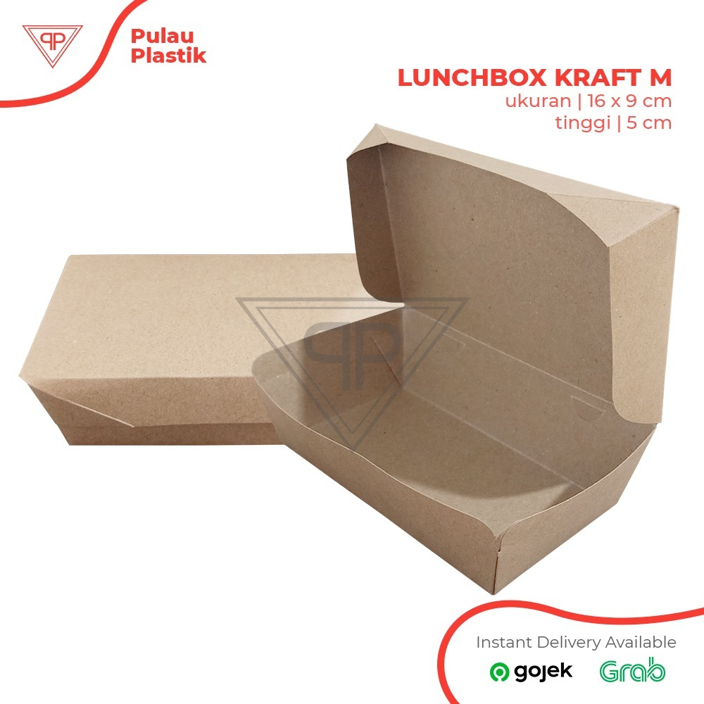 Kraft Paper Lunch Box Size M Laminated / Crushed Chicken Box / Noodle ...