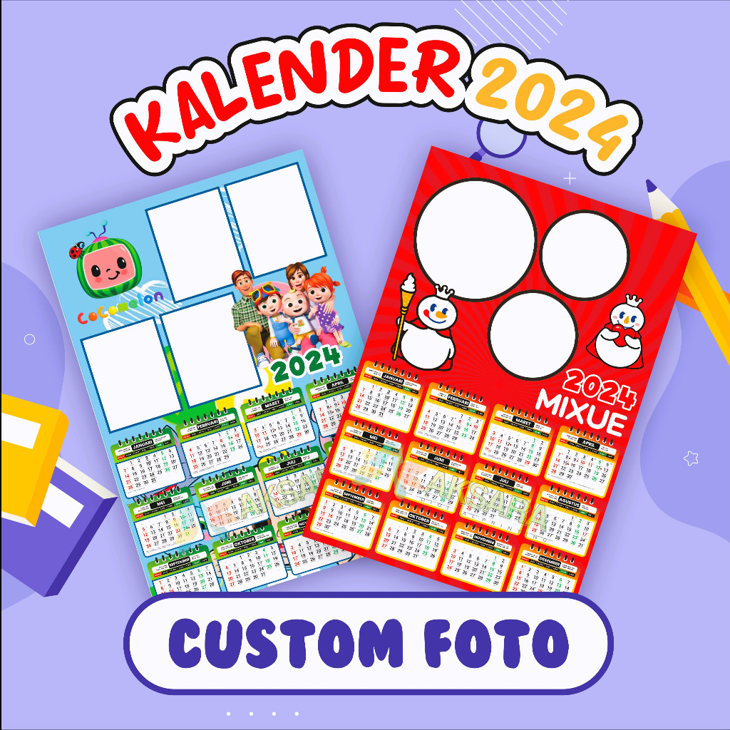 MATA Print Custom 2024 Calendar with Theme Characters, Photos + Duck ...