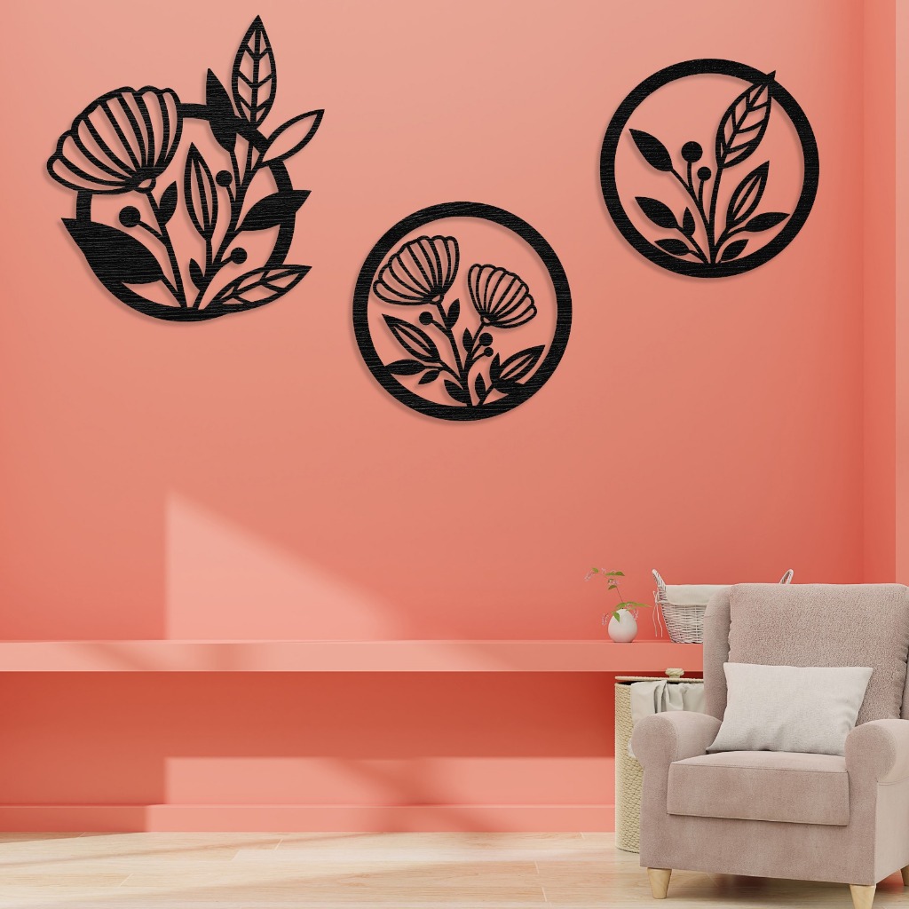 KAYU HIASAN DINDING Wall Hanging wall decor Minimalist wall decor laser ...