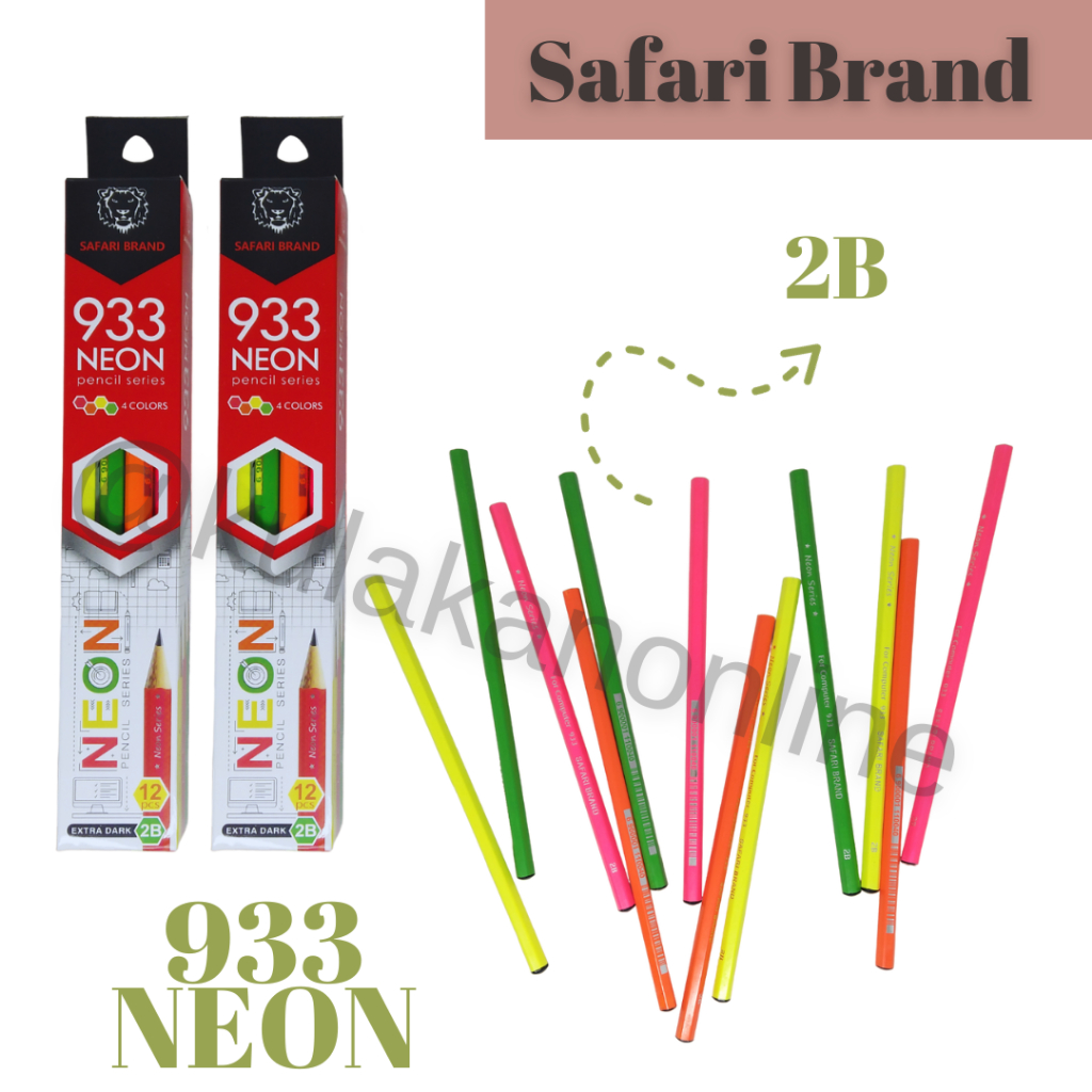 Safari Pencil 933 NEON / Pencil Series 2B (1 Pack contains 12 Pcs ...