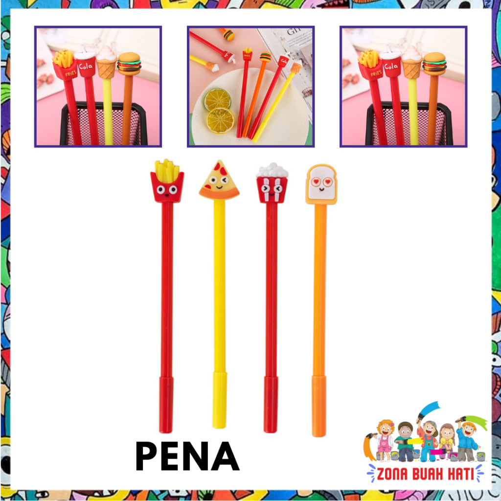 Zbh Fast Food Pen Cute Character Pen Junk Model Food Burger Soda Cola ...